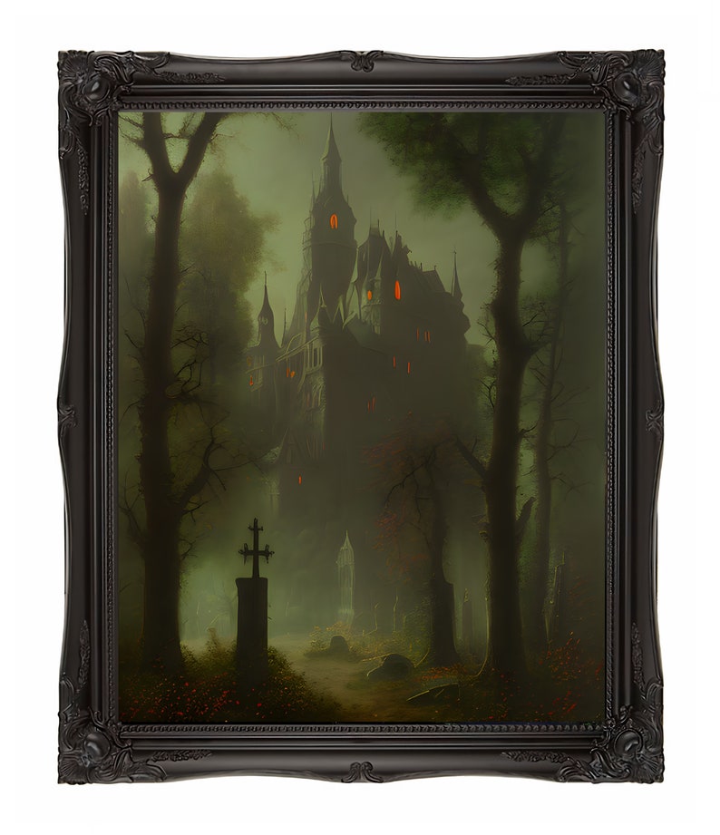 Oil Painting. Dracula's Castle VI. Original Artwork. Painting. Print ...