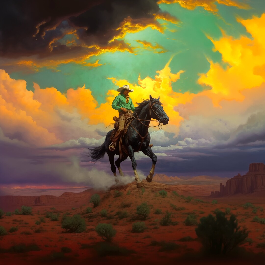 The Lone Ranger VXII. Original Oil Artwork. Digital Download. Cowboy ...