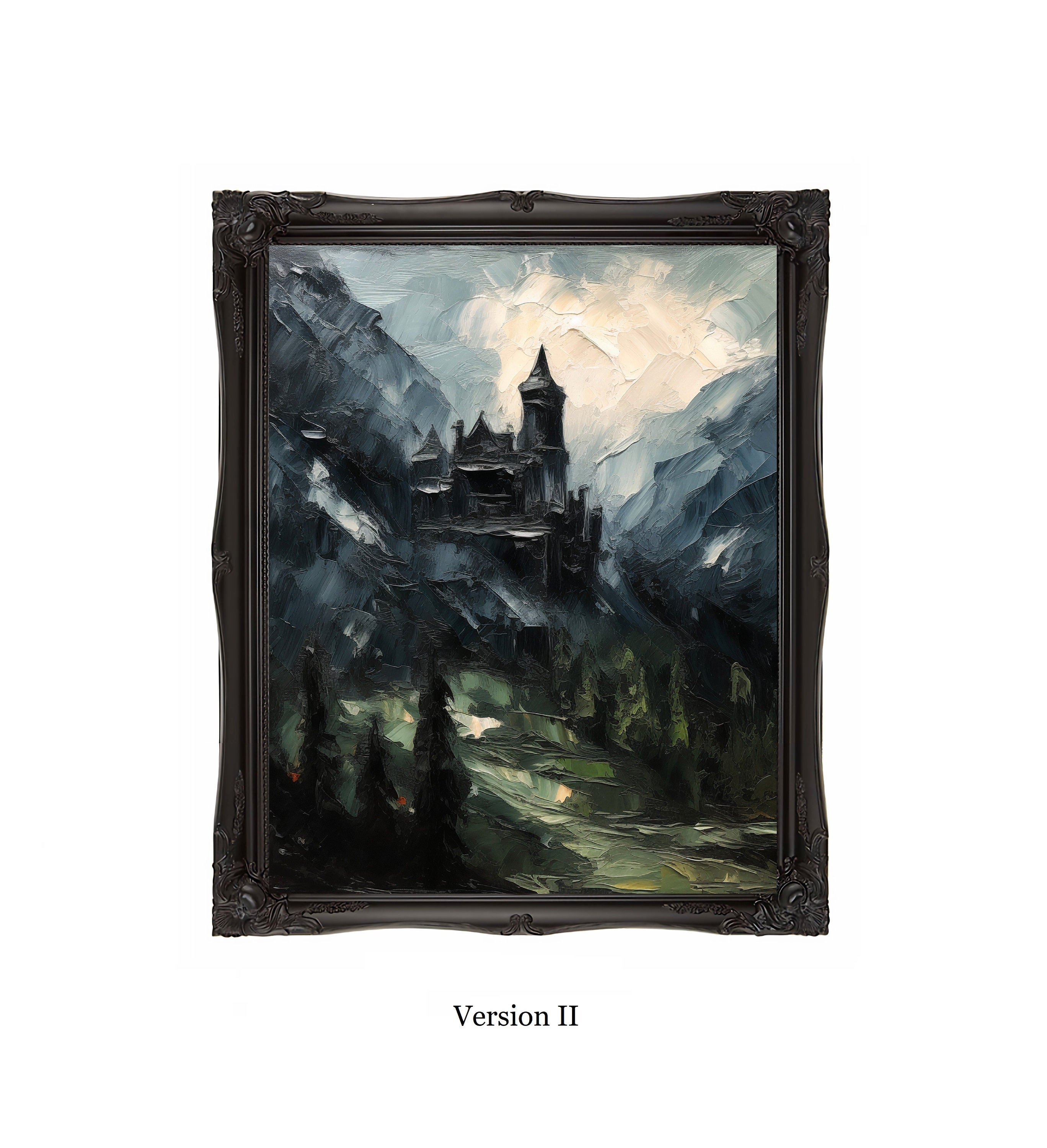 Oil Painting. Dracula's Castle VI. Original Artwork. Painting. Print ...