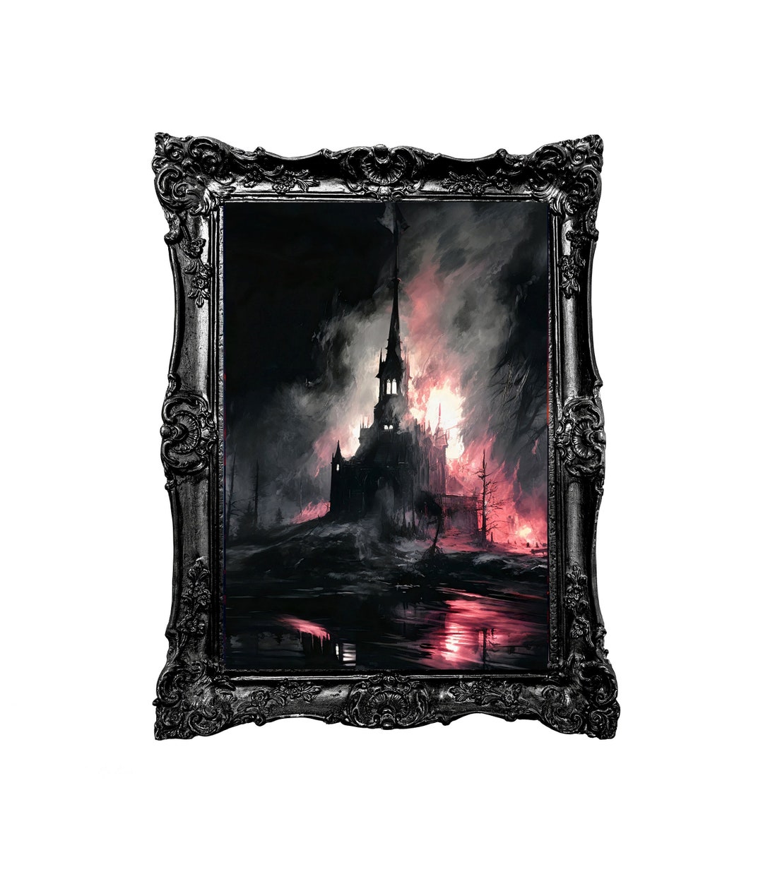 Oil Painting. Burning Chapel. VI Original Artwork. Painting. Print ...