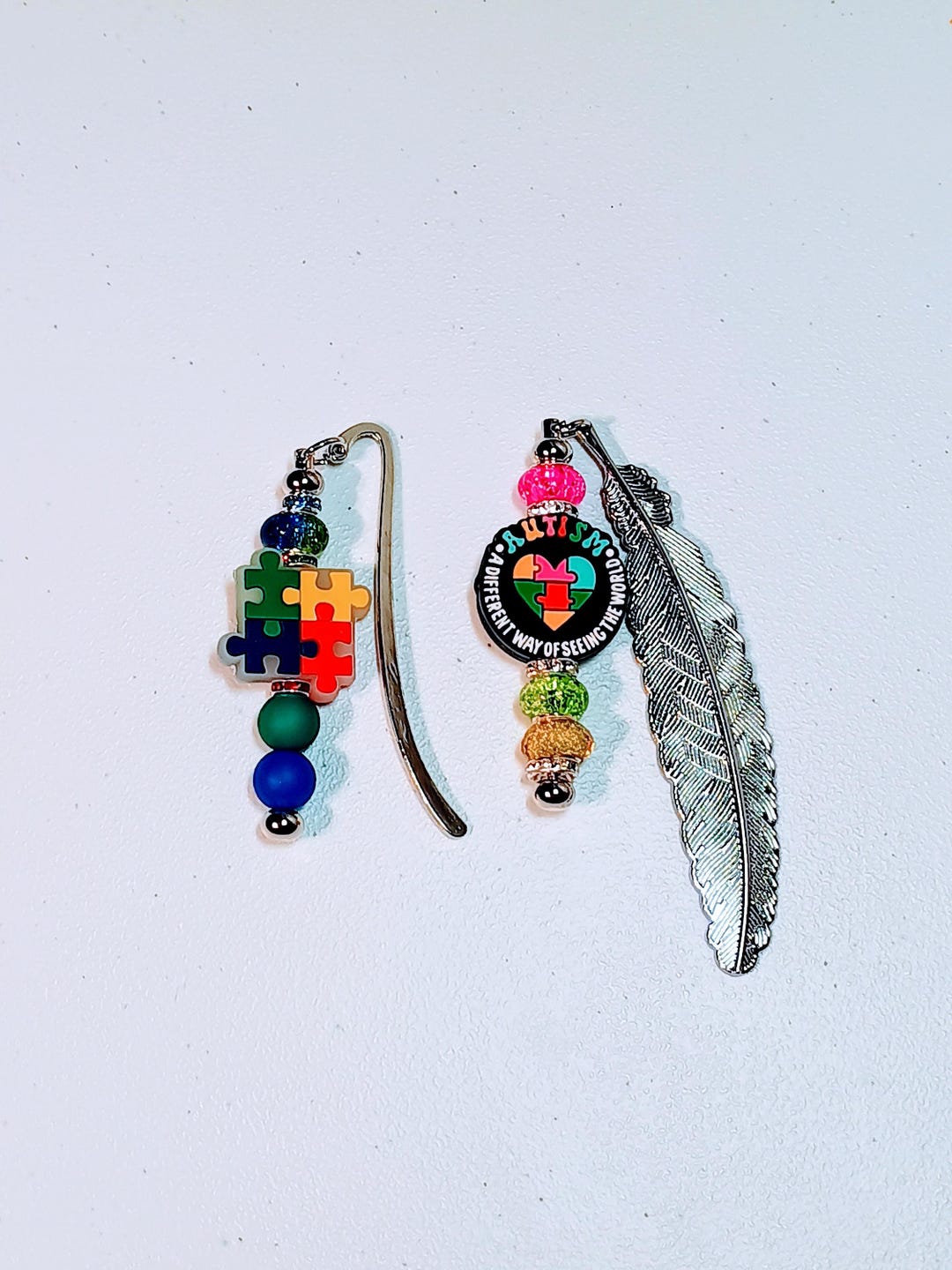 Autism Awareness Beaded Metal Bookmarks - Etsy