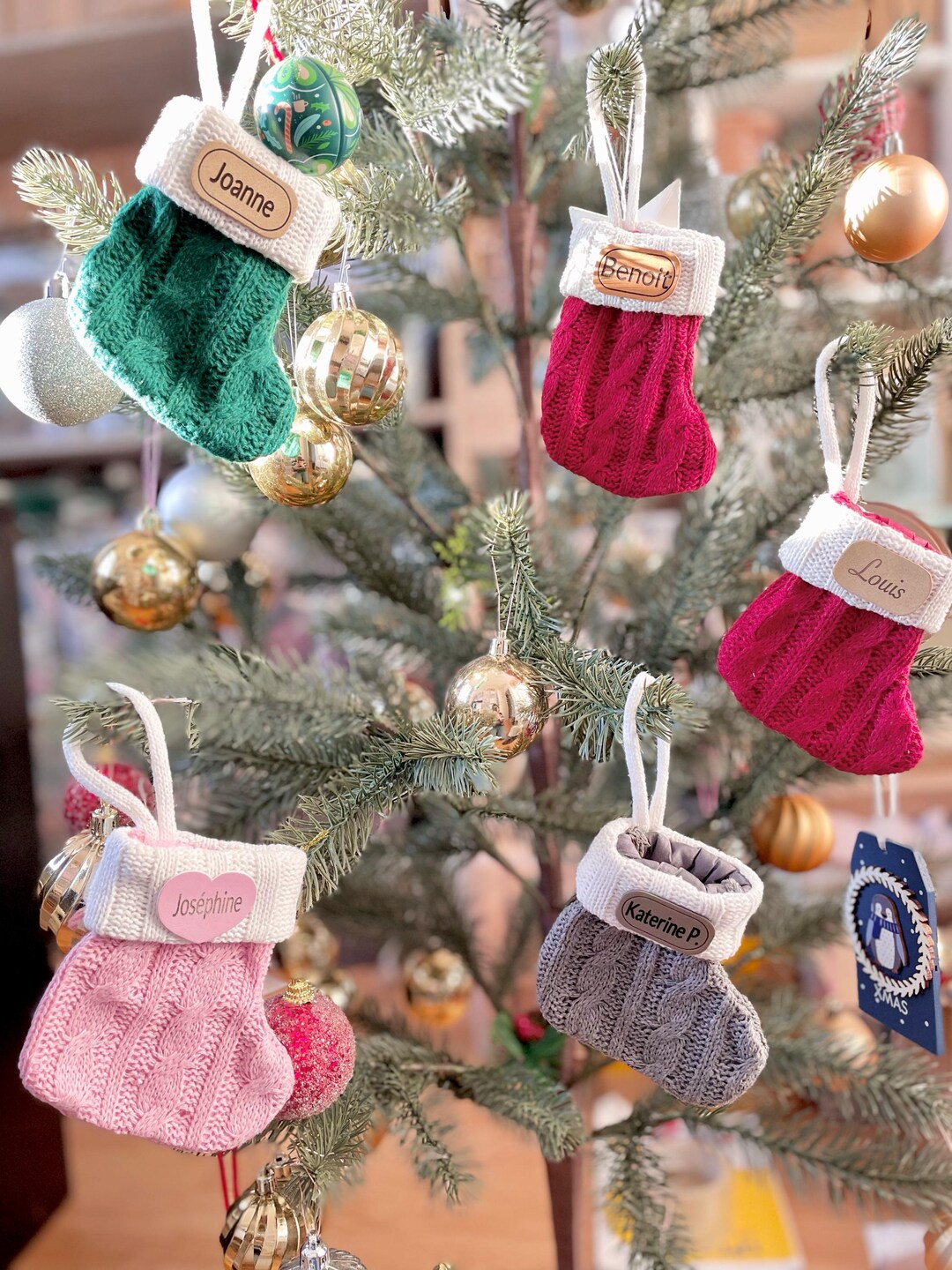Holiday Mini Stockings Personalized, Personalized Gift Family Ornaments ...