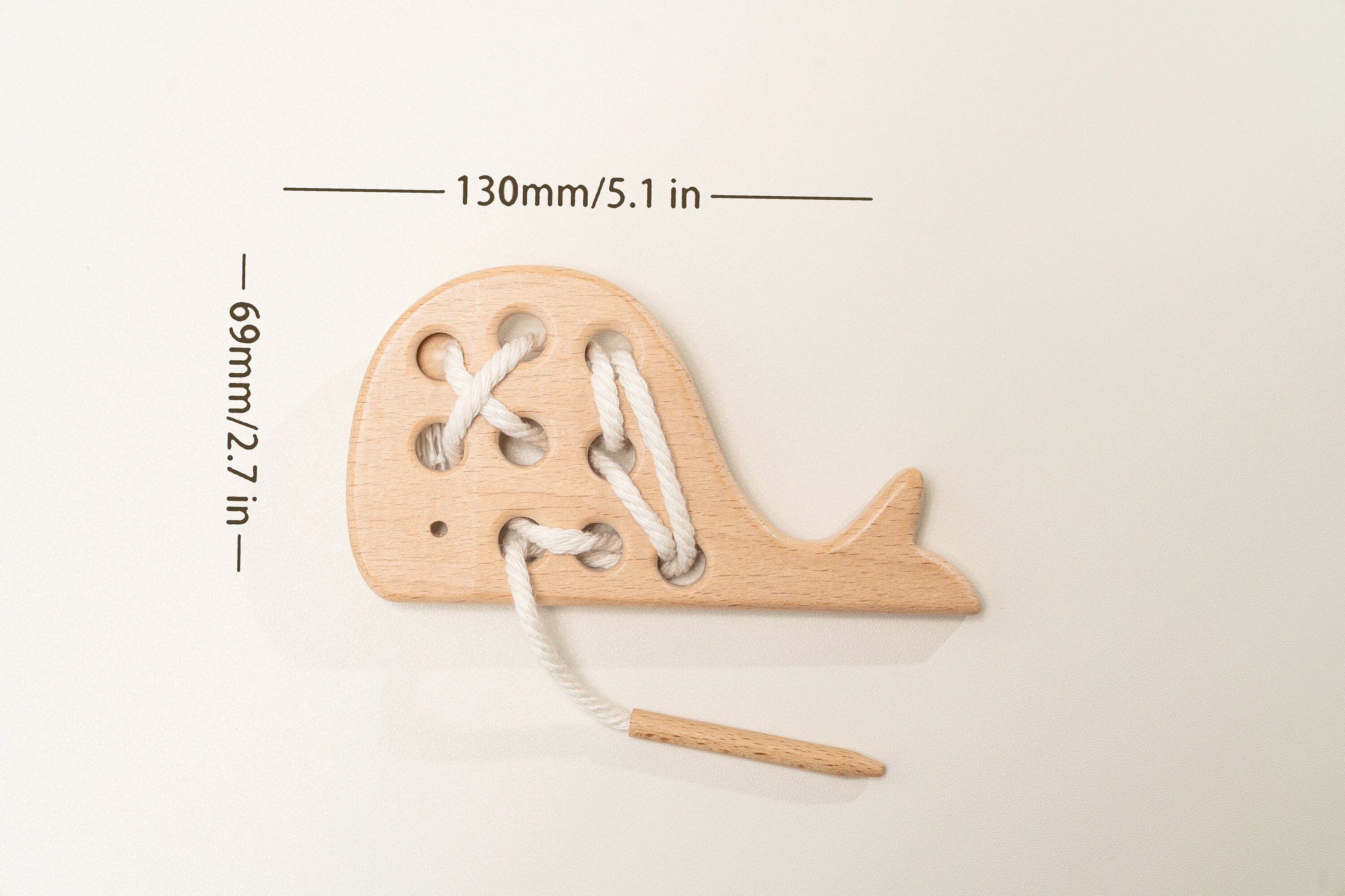 Personalized Threading Toy / Dinosaur Wooden Lacing Toy / Montessori ...