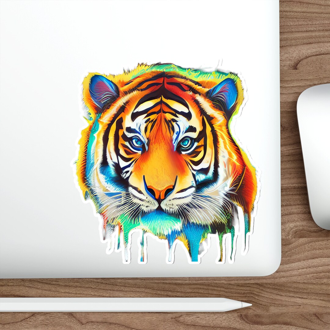 Tiger Die-cut Stickers AI Art, Laptop Stickers - Etsy