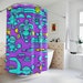 Purple Robots Shower Curtain AI Art Design Print, Outer Space Art ...