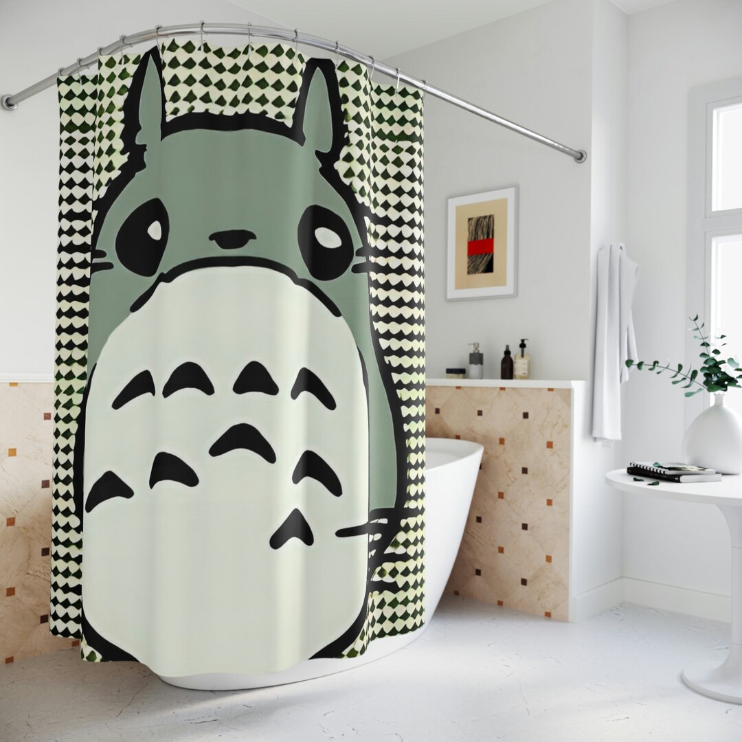 My Neighbor Totoro Shower Curtain Ai Art Print Series Etsy