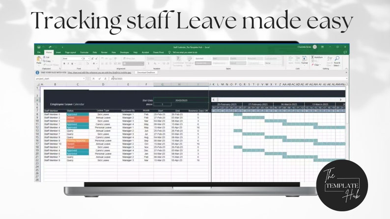 Employee Annual Leaver Tracker | Staff Calendar | Staff Roster ...