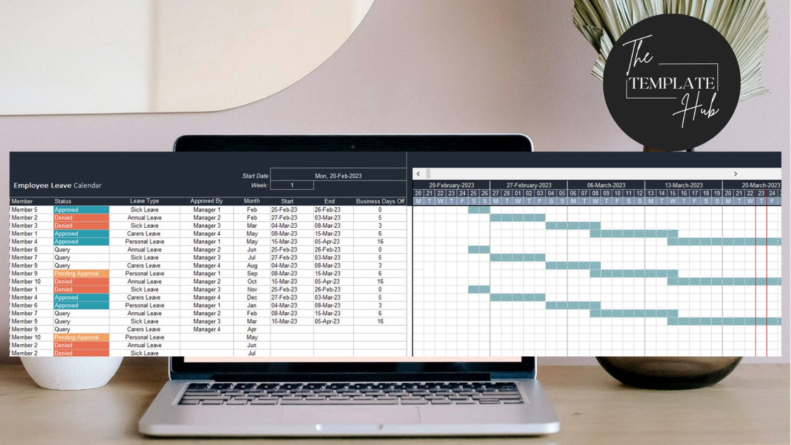 Employee Annual Leaver Tracker | Staff Calendar | Staff Roster ...