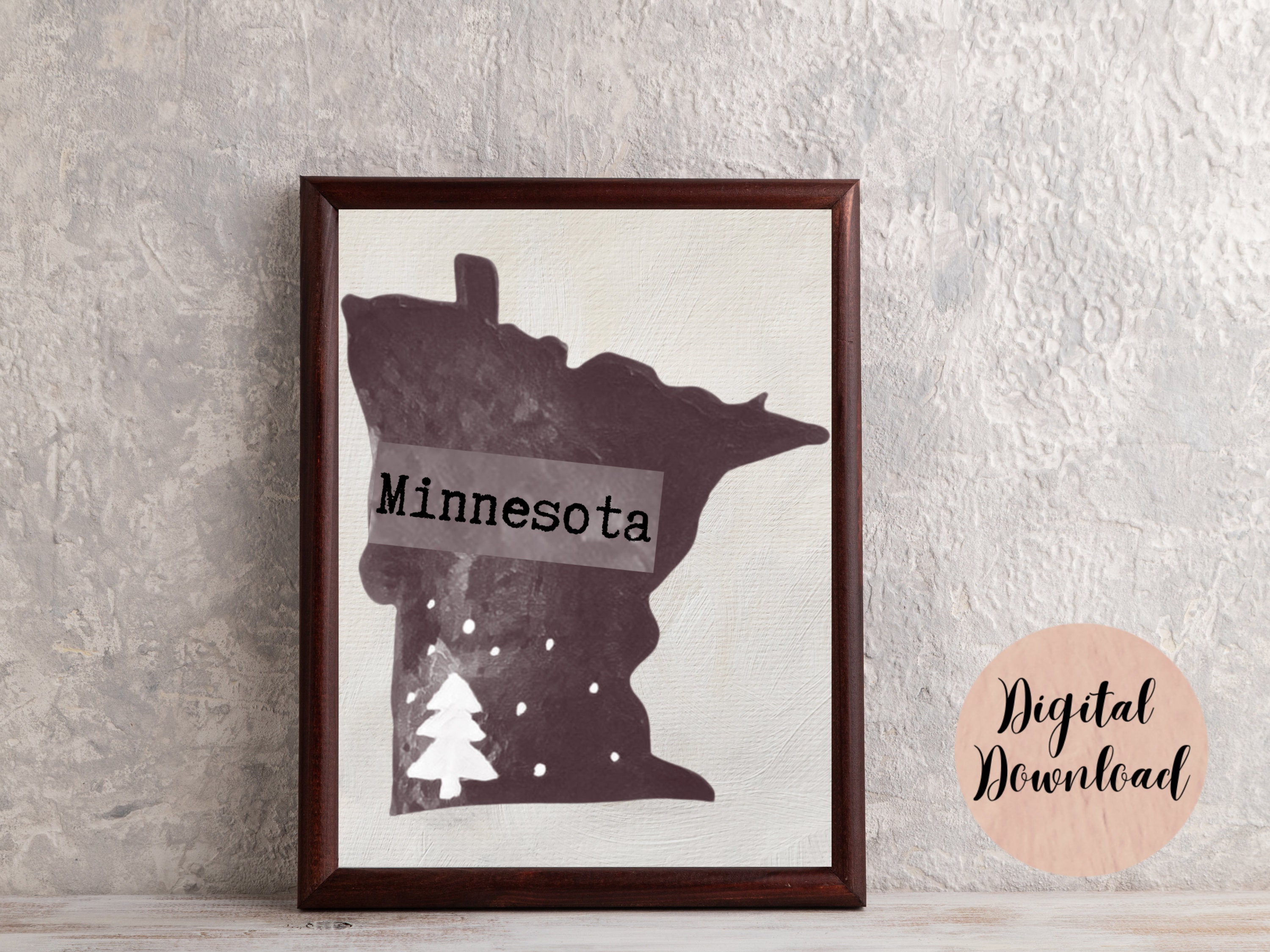 Minnesota Print, Home State Art, Rustic Poster Print, Home Wall Art ...