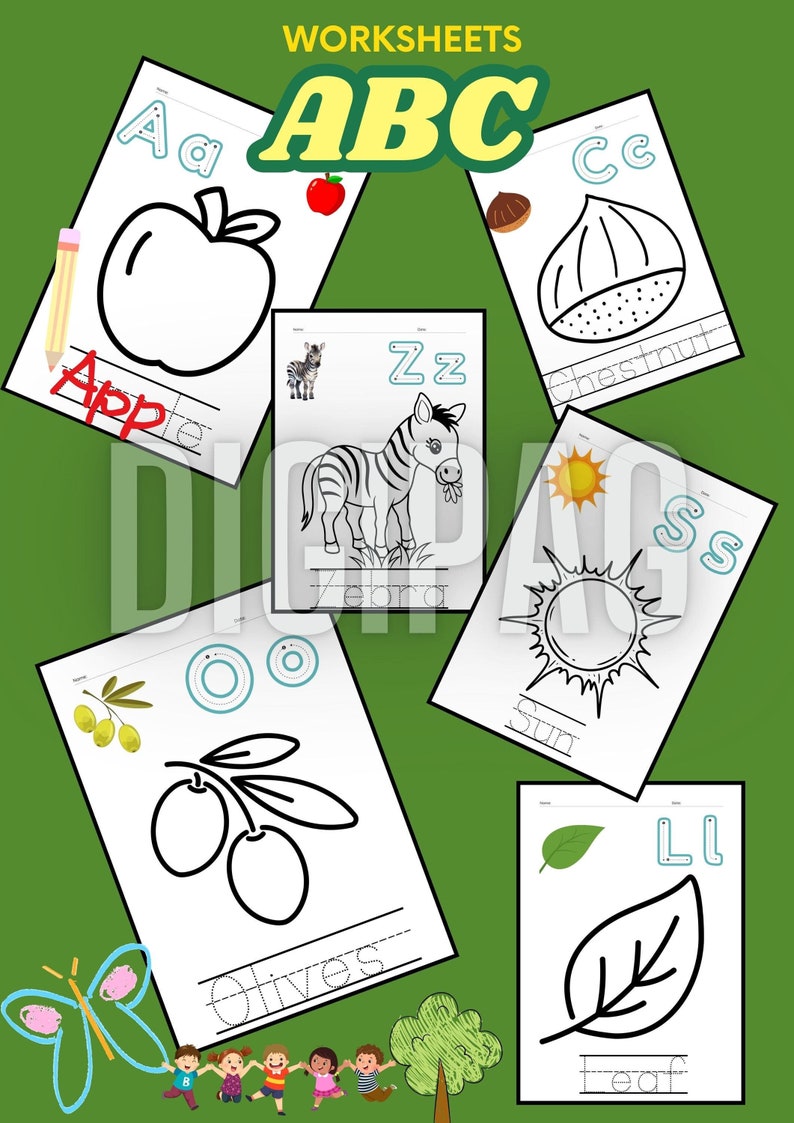 ABC Worksheets for Kids, Learning Alphabet From Simple Lines ...