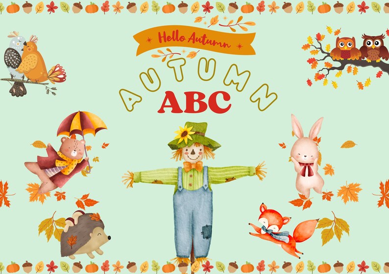 Autumn ABC Handwriting Practice Sheets, Preschool Learning (digital ...