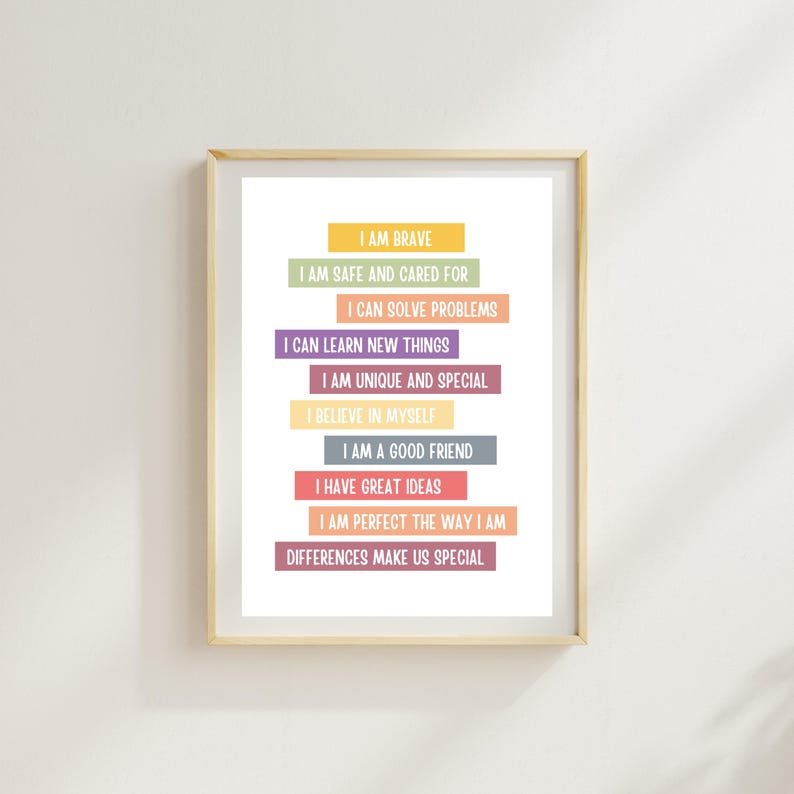 Affirmations for Kids, I Am Affirmations, Rainbow Affirmations ...