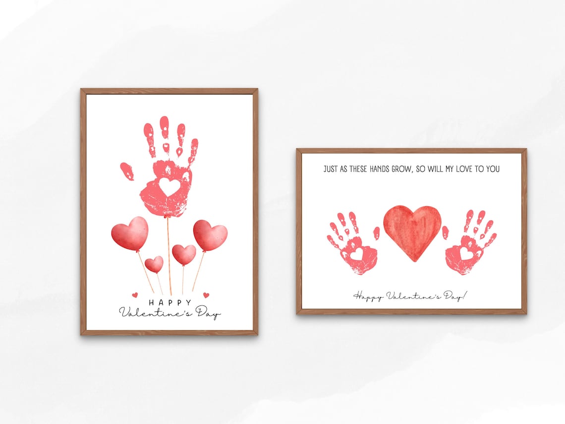 Valentine Day Handprint Craft Bundle, Valentine Craft for Kids Toddlers ...
