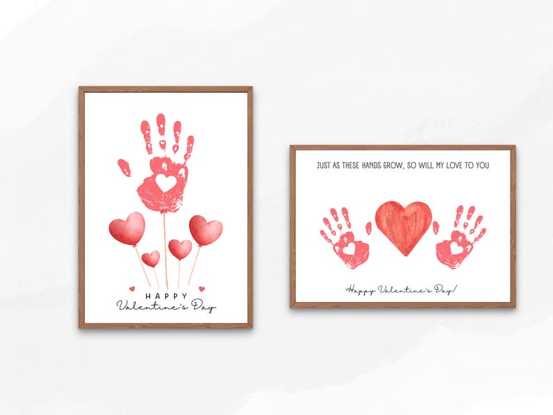 Valentine Day Handprint Craft Bundle, Valentine Craft for Kids Toddlers ...