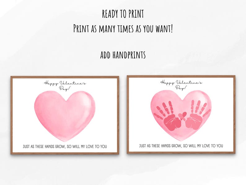 Valentine Handprint Craft for Kids Toddlers, Handprint Heart Art ...