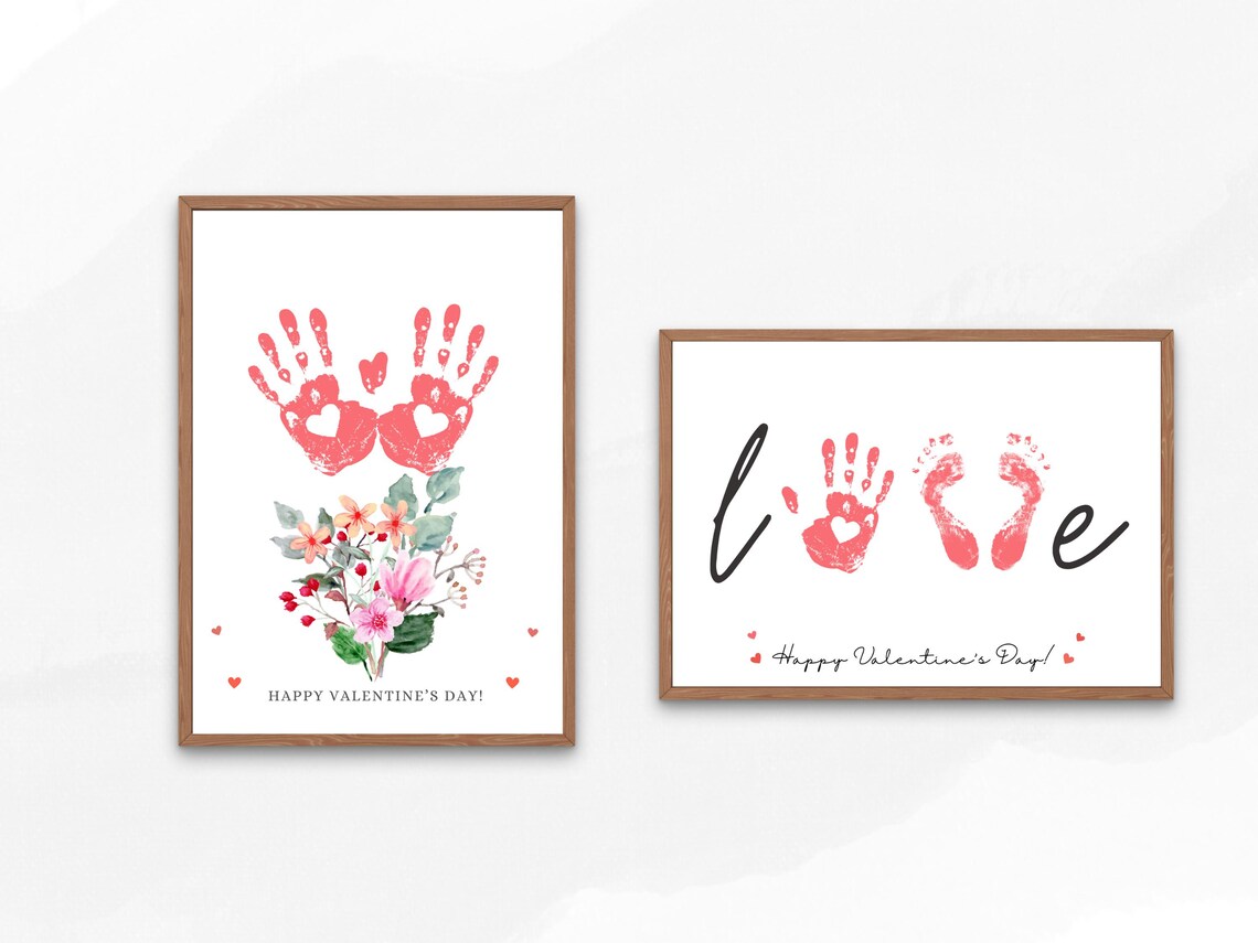 Valentine Day Handprint Craft Bundle, Valentine Craft for Kids Toddlers ...