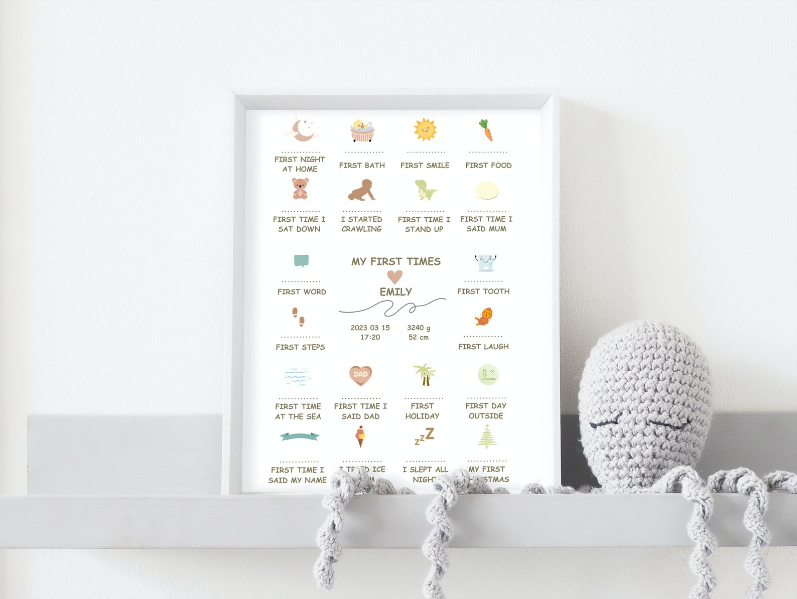 Personalized Baby's First Time Poster, Baby Dates Poster, My First ...