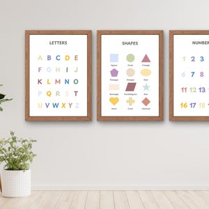 Rainbow Alphabet Poster, Numbers Posters, ABC 123 Shape Poster ...