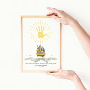 Nativity Scene Christmas Handprint Craft, Christian Bible Quote, Sunday ...