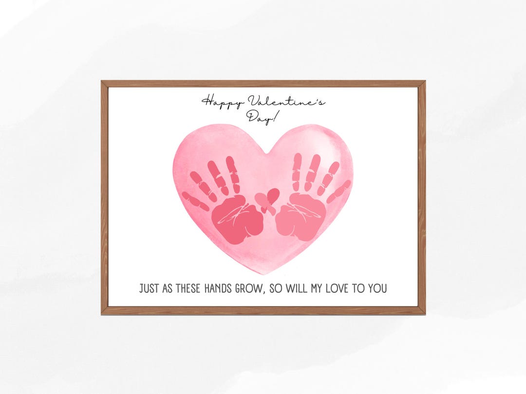 Valentine Handprint Craft for Kids Toddlers, Handprint Heart Art ...