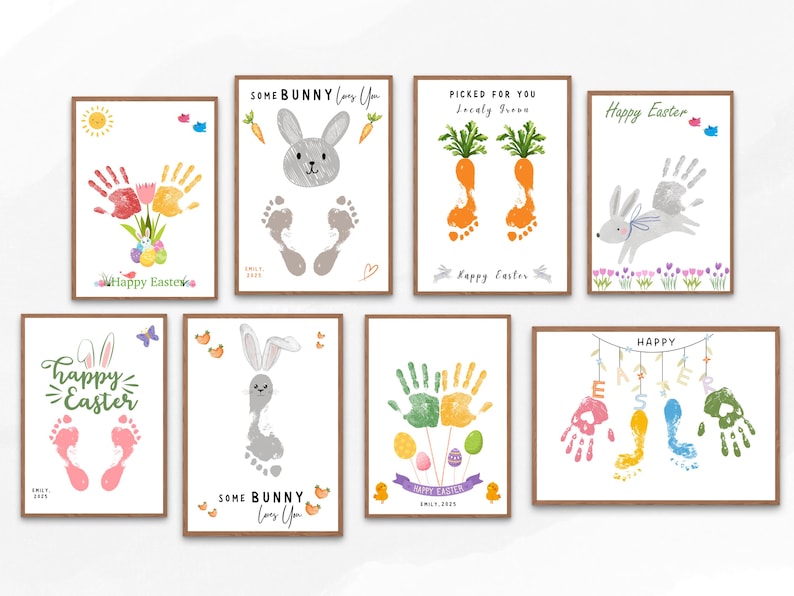 20 Easter Handprint Craft for Toddlers, Spring Easter Art Bundle For ...