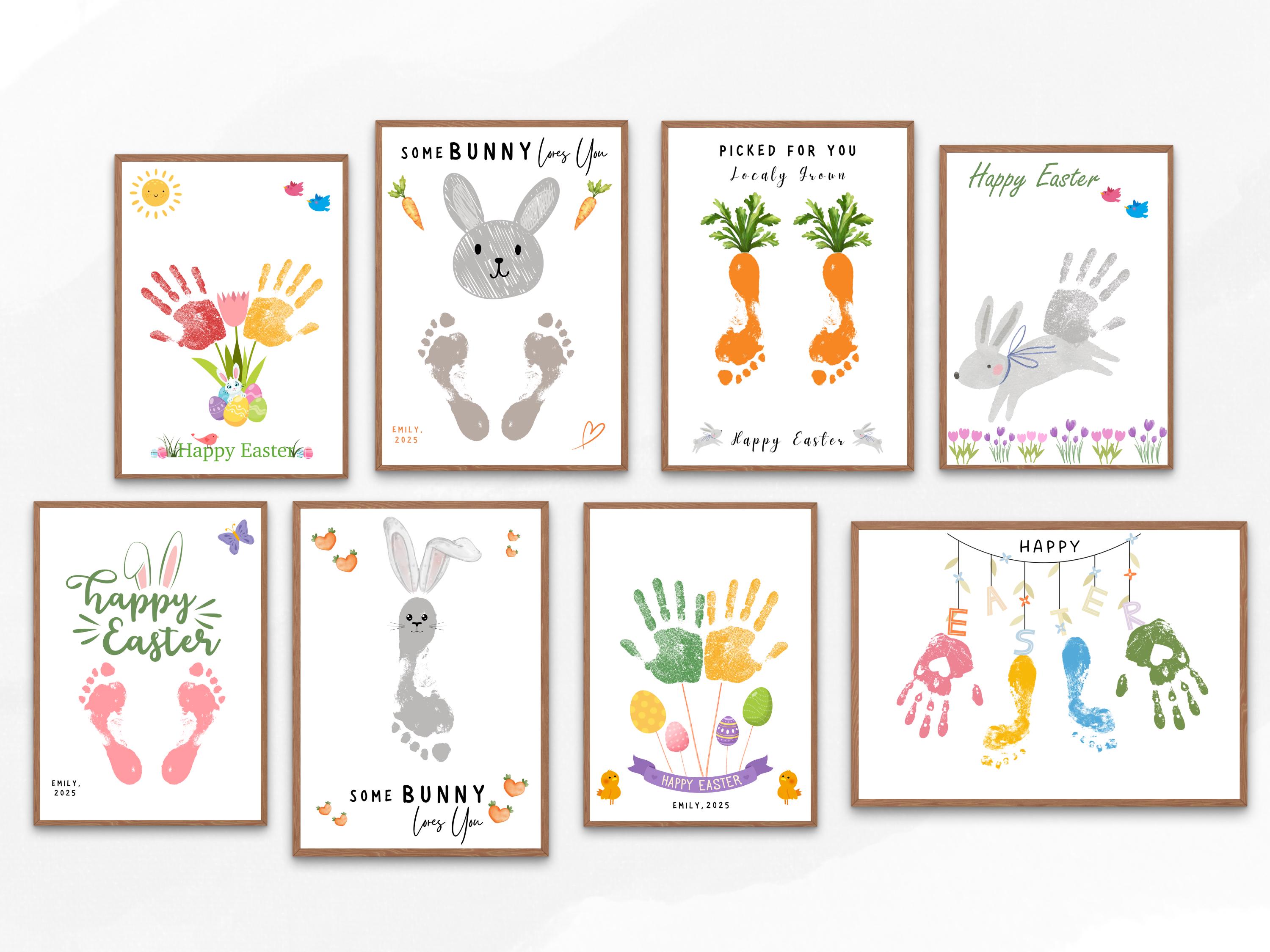 20 Easter Handprint Craft for Toddlers, Spring Easter Art Bundle For ...