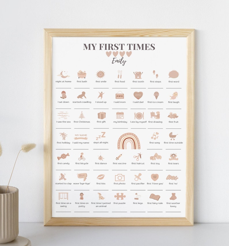 My First Times, Gift for A New Born Baby, Editable Baby First Times ...