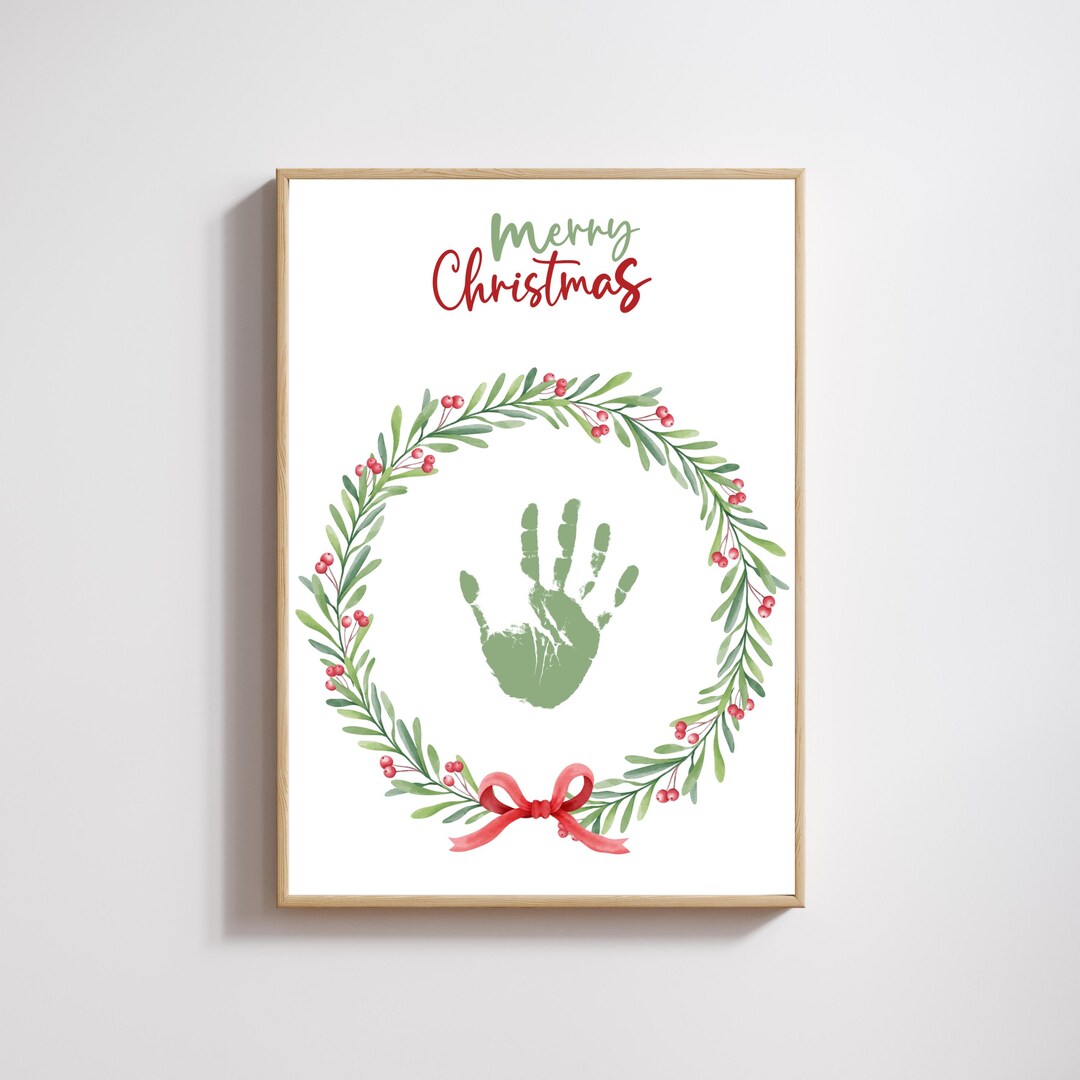 Christmas Wreath Handprint Craft, Christmas Handprint Wreath Craft for ...