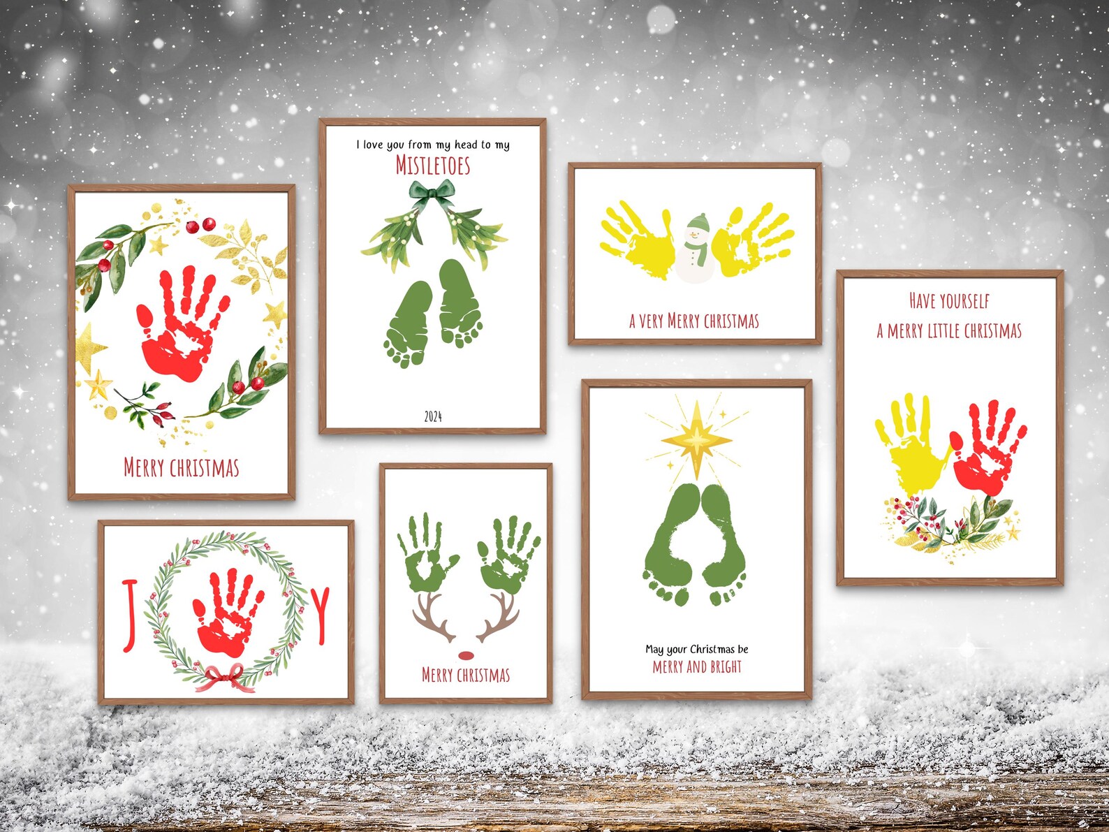 Christmas Handprint Art Bundle, Printable Handprint Christmas Bundle ...
