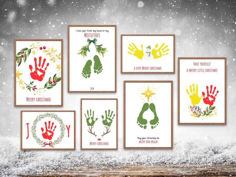 Christmas Handprint Art Bundle, Printable Handprint Christmas Bundle ...