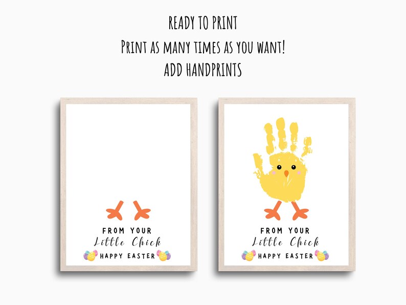 Happy Easter Handprint Art Little Chick, Baby Spring Keepsake Memory ...