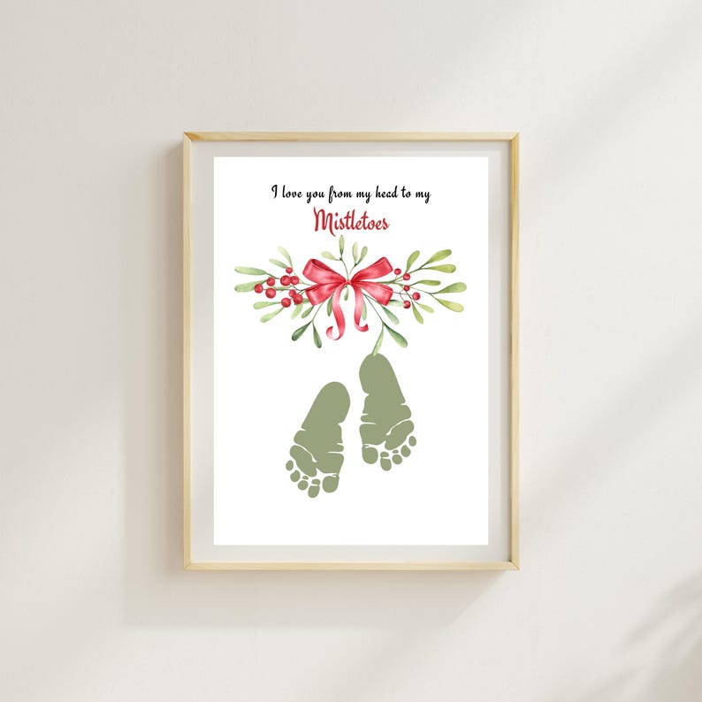 Christmas Mistletoe Footprint, Baby Footprint Mistletoe, Mistletoes ...