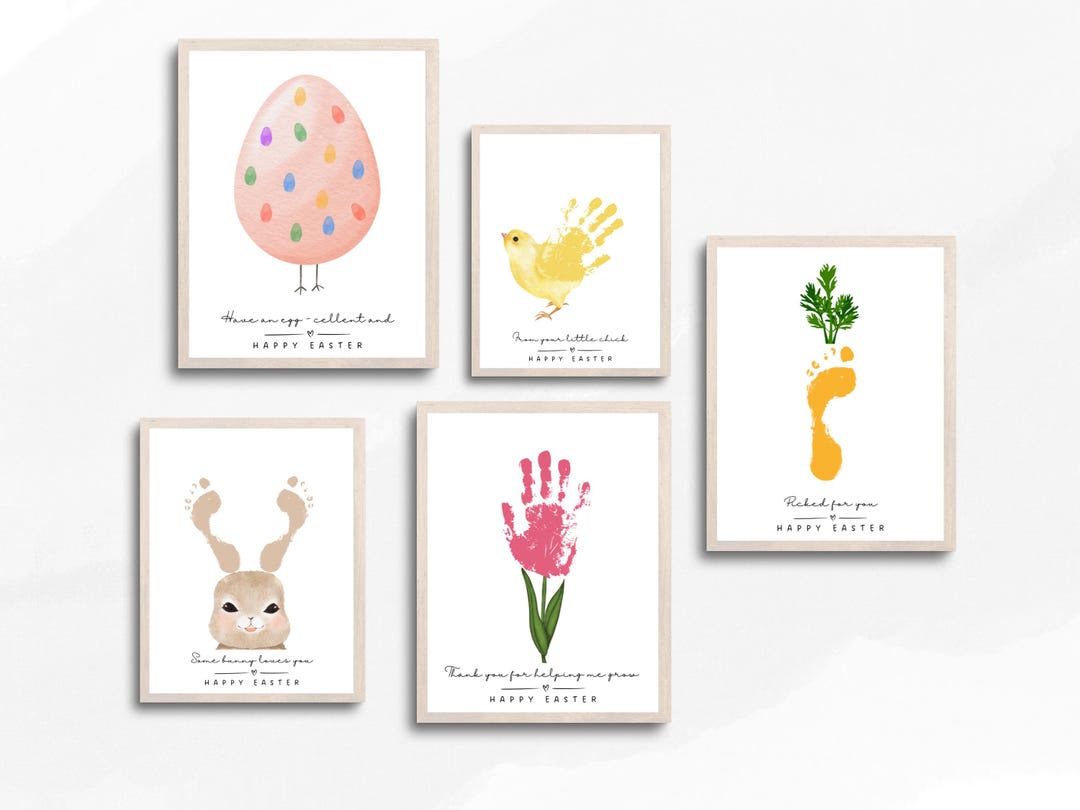 Easter Handprint Art Bundle, Easter Craft for Toddlers Set of 6, Easter ...