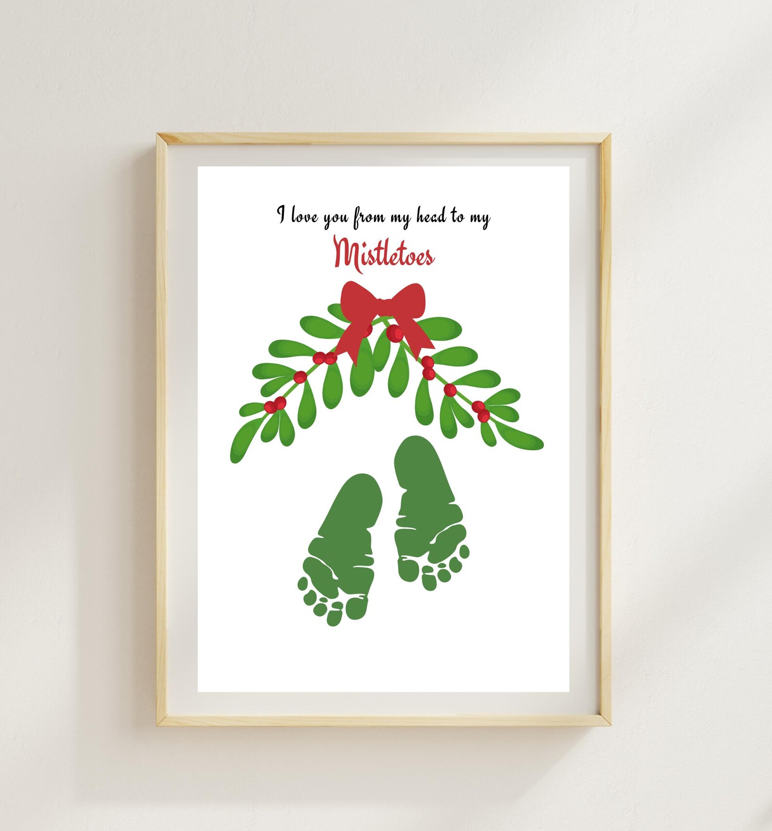 Christmas Mistletoe Footprint, Baby Footprint Mistletoe, Mistletoes ...