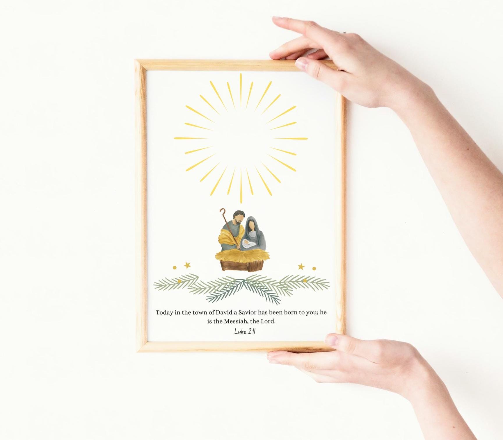 Nativity Scene Christmas Handprint Craft, Christian Bible Quote, Sunday ...