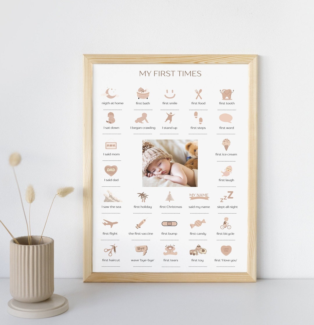 Personalized Baby's First Time Poster, Baby Dates Poster, My First ...