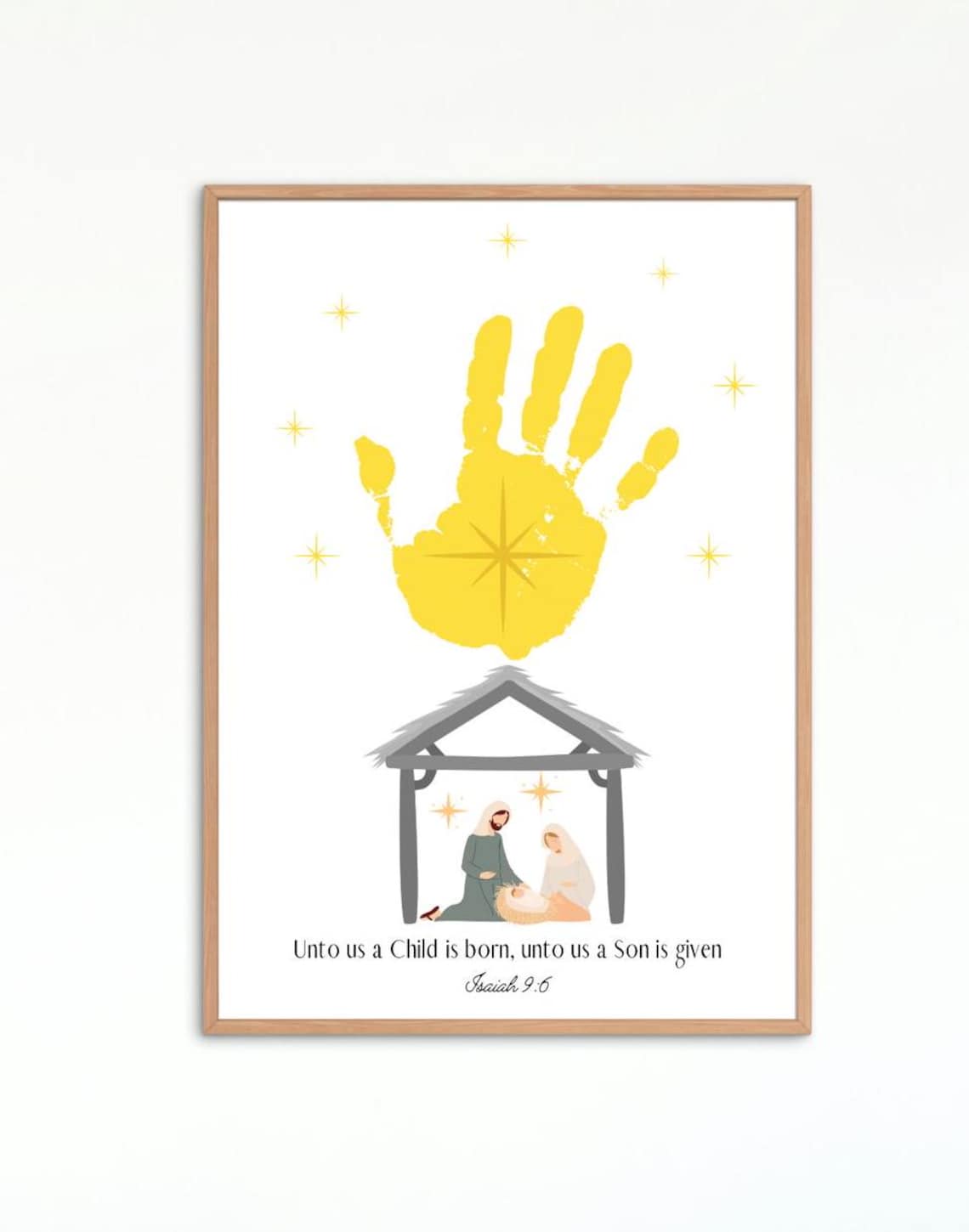 Christmas Nativity Handprint Craft, Holly Night, Christian Bible Quote ...