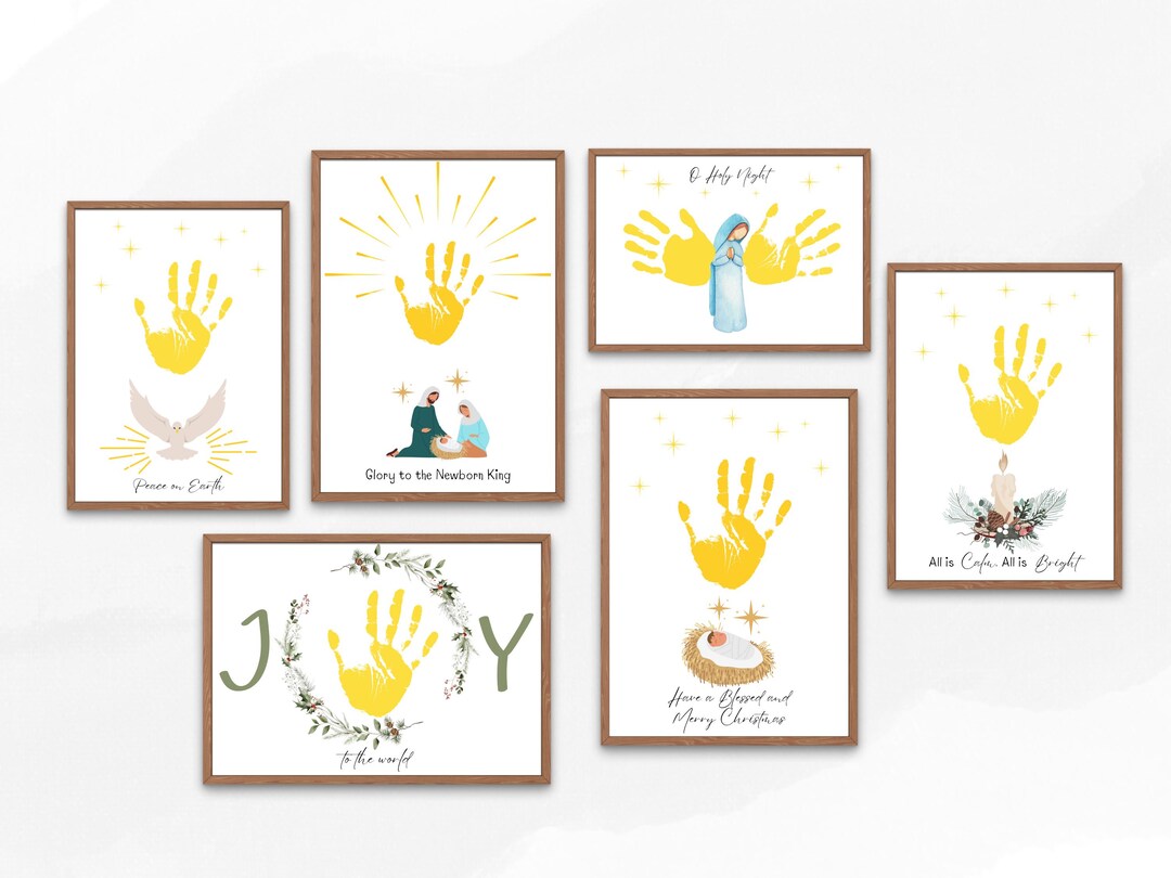 Christmas Nativity Handprint Art Bundle, Sunday School Craft, Christian ...