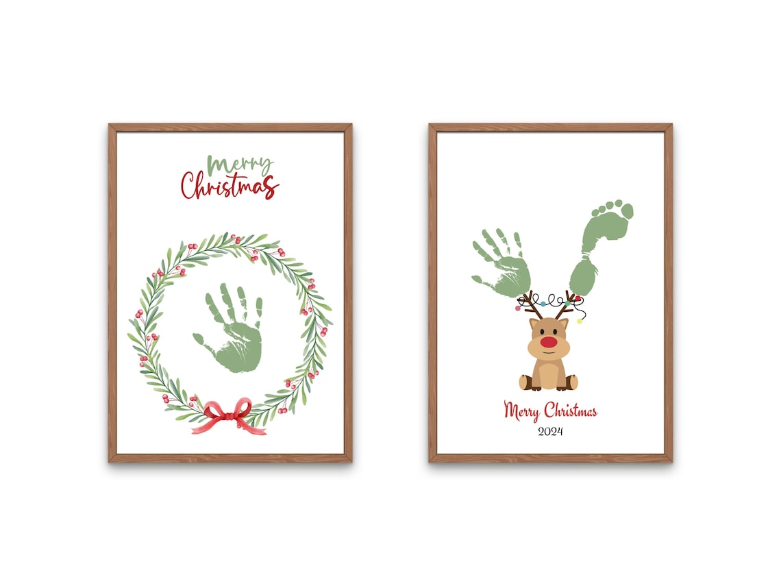 Christmas Handprint Art Bundle, Printable Handprint Christmas Bundle ...
