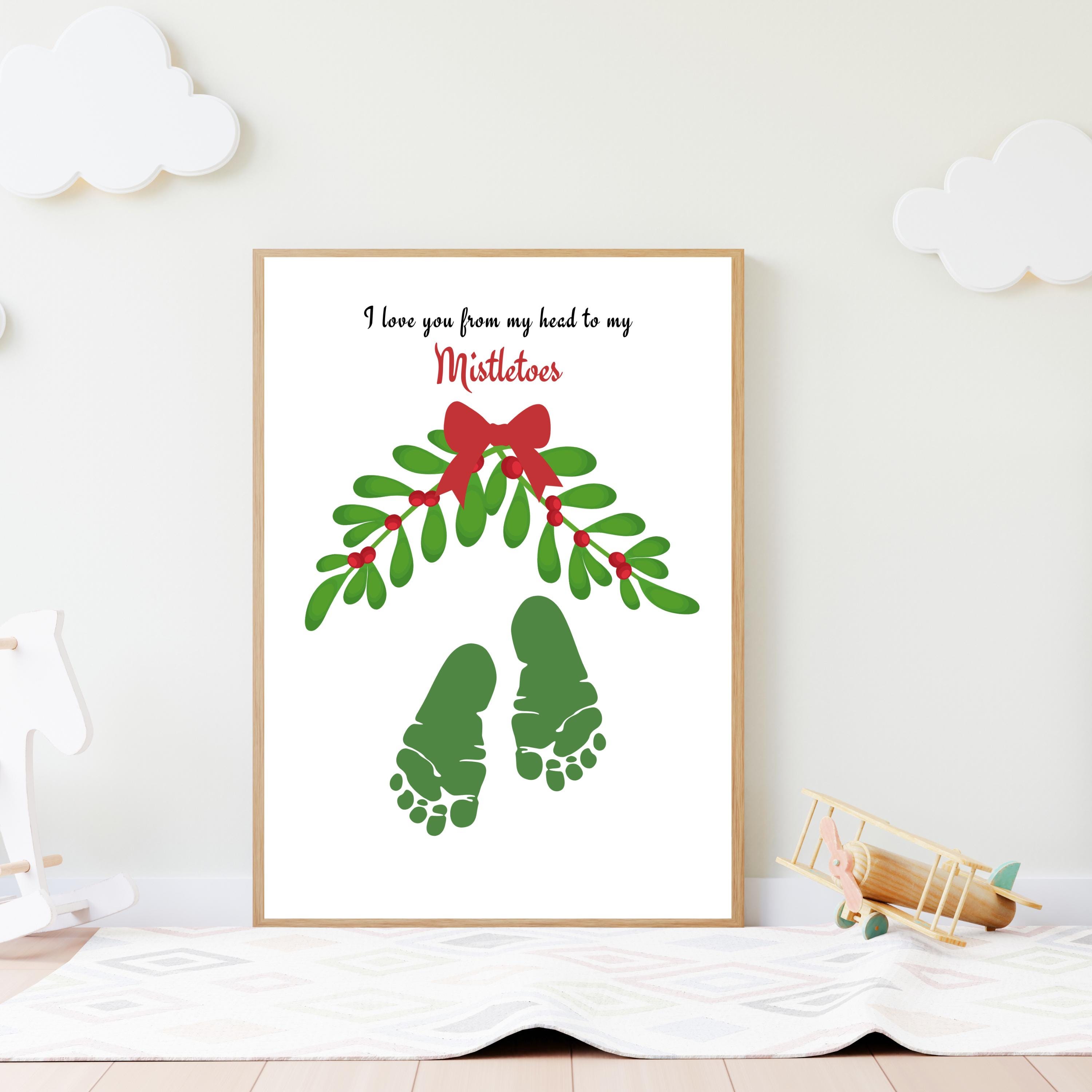 Christmas Mistletoe Footprint, Baby Footprint Mistletoe, Mistletoes ...