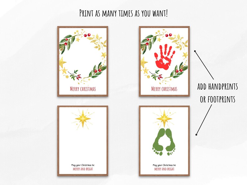Christmas Handprint Art Bundle, Printable Handprint Christmas Bundle ...