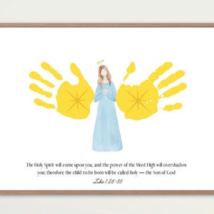 Christmas Handprint Craft, Nativity Handprint Art Angel, Sunday School ...