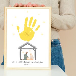 Christmas Nativity Handprint Craft, Holly Night, Christian Bible Quote ...