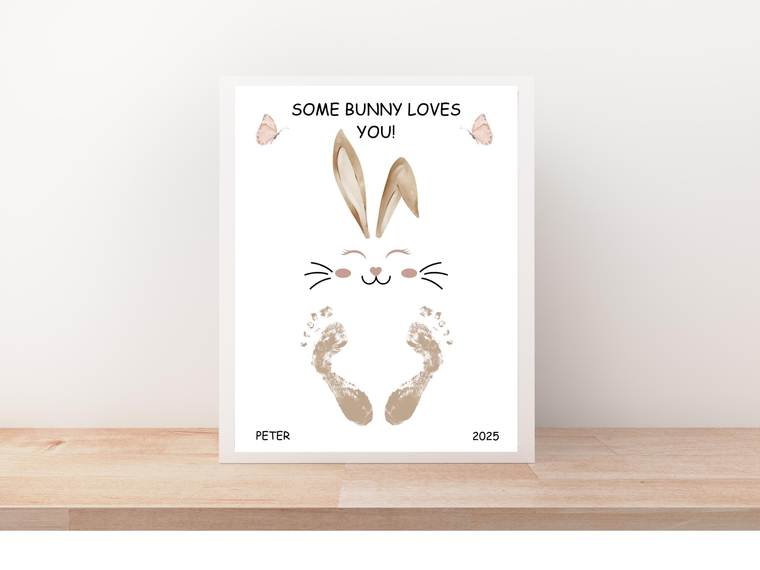 Easter Bunny Footprint Craft, Easter Printable, Some Bunny Loves You ...