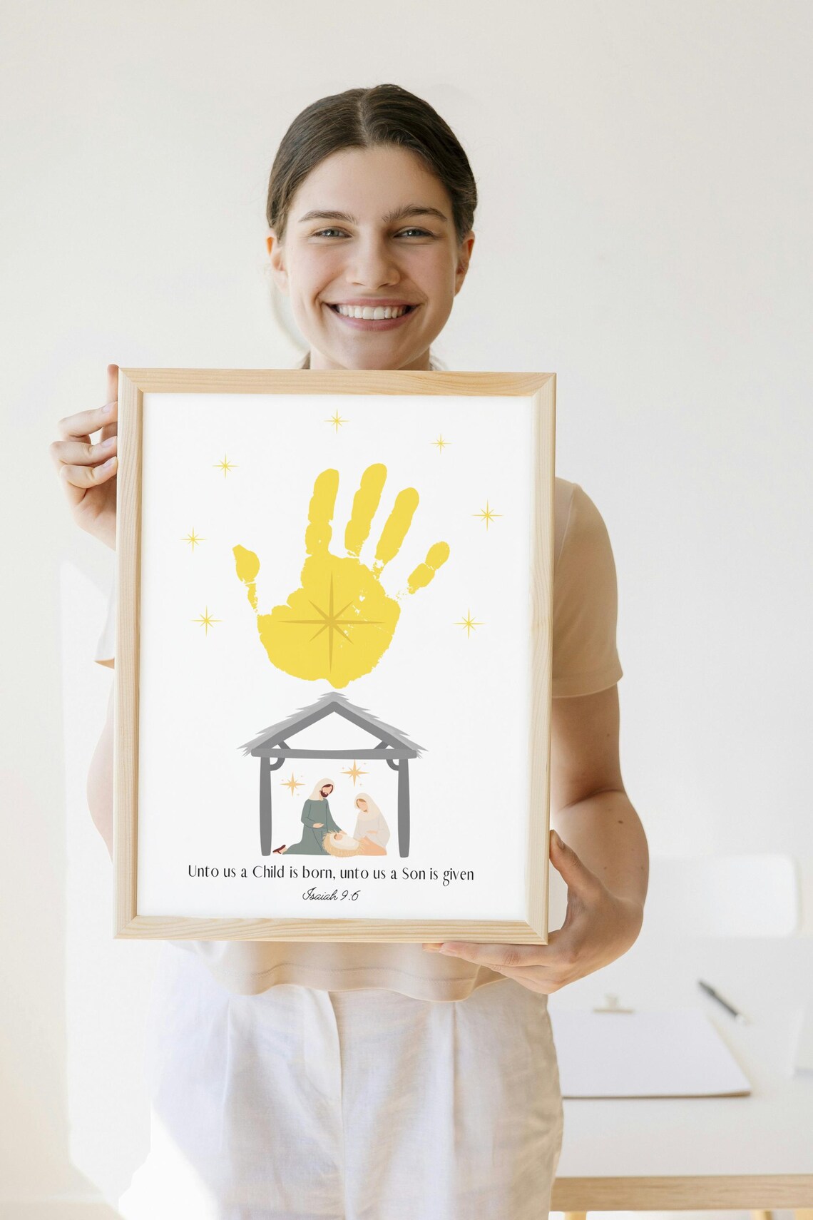 Christmas Nativity Handprint Craft, Holly Night, Christian Bible Quote ...