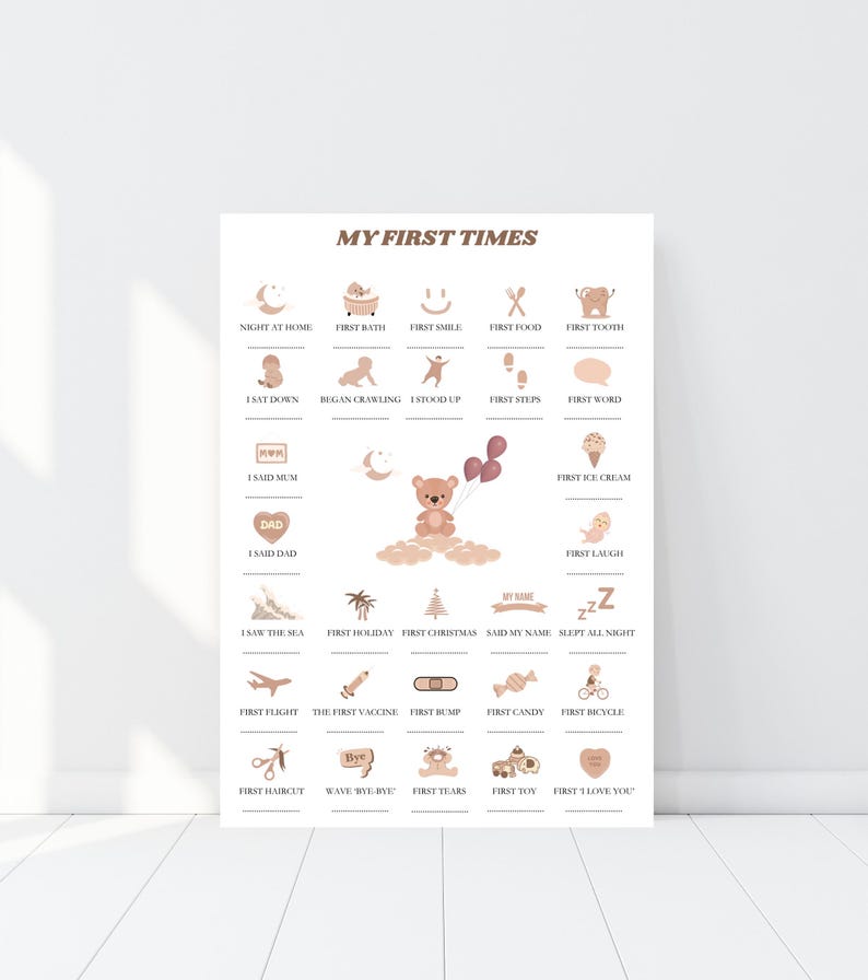 Personalized My First Times Poster, Gift for A Newborn, Editable Baby ...