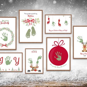 Christmas Handprint Craft Bundle 2025, Printable Christmas Footprint ...