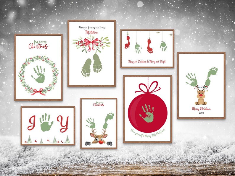 Christmas Handprint Craft Bundle 2024, Printable Christmas Footprint ...