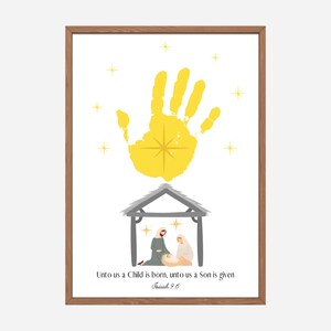 Christmas Nativity Handprint Craft, Holly Night, Christian Bible Quote ...