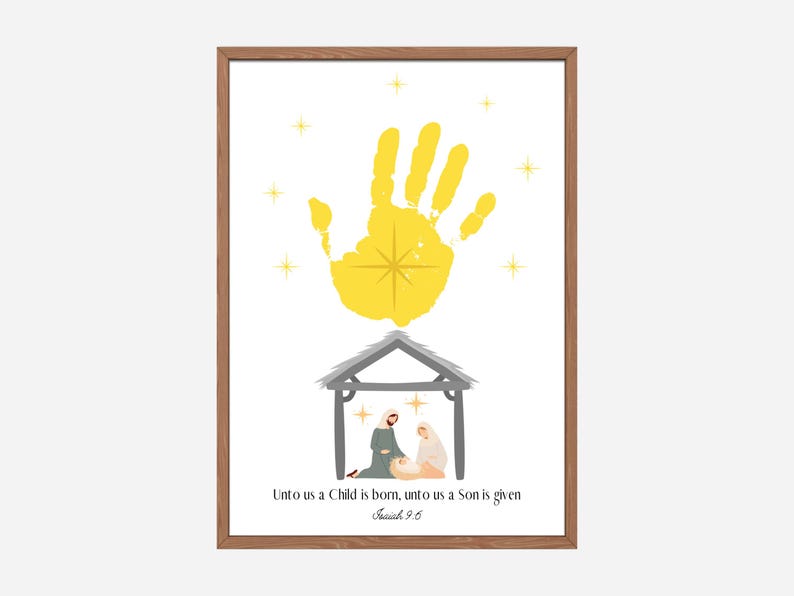Christmas Nativity Handprint Craft, Holly Night, Christian Bible Quote ...
